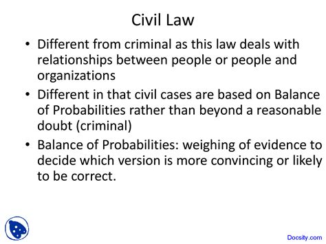Introduction Civil Law Lecture Slides Docsity