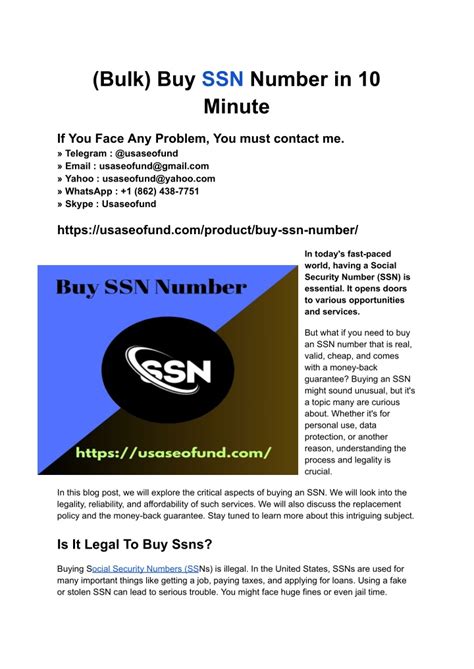 Ppt Bulk Buy Ssn Number In 10 Minute Powerpoint Presentation Free Download Id 13916369