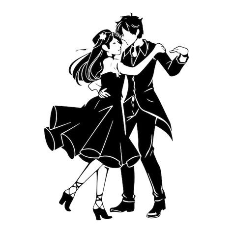 Premium Vector Romantic Couple Dancing Silhouette Vector Illustration