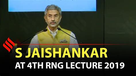 Full Speech Eam Dr S Jaishankar Delivers 4th Rng Lecture 2019 Indian Express Youtube