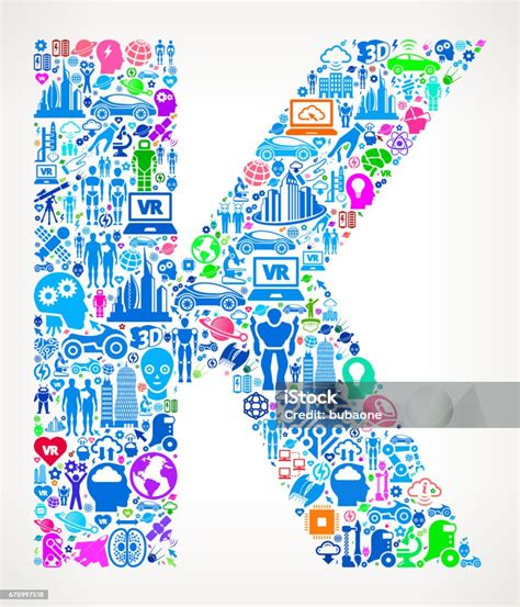 편지 K 미래 및 미래 기술 벡터 아이콘 배경 Cpu에 대한 스톡 벡터 아트 및 기타 이미지 Cpu 개발 건축 Istock