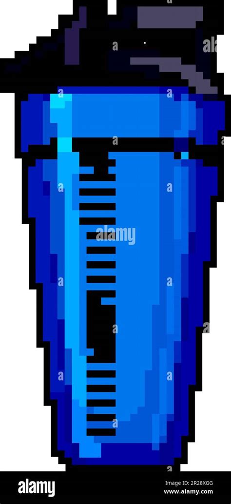 Gym Protein Shaker Game Pixel Art Vector Illustration Stock Vector