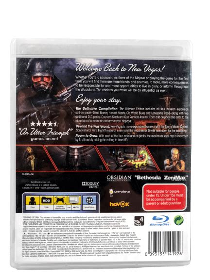 Fallout New Vegas Ultimate Edition Ps3 Original Print Mint Complete