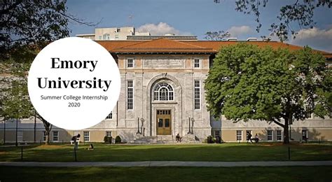 Emory University Summer College Internship 2020 2022 2023 Big Internships
