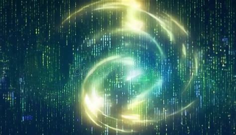 Light Speeding Through Digital Tunnel With Matrix Code Stock Footage