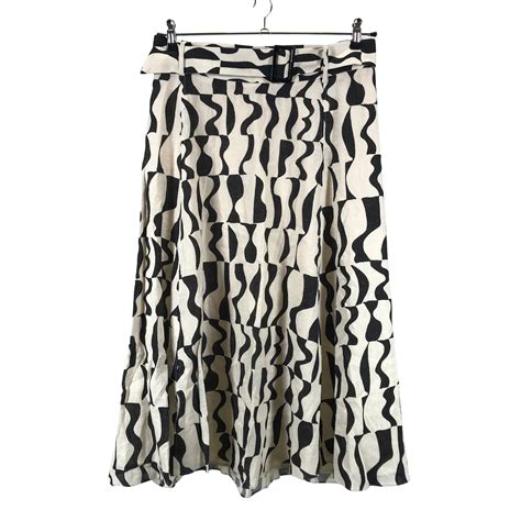 Womens Massimo Dutti Fabric Skirt Size 40 Naturaalne Valge Emmy