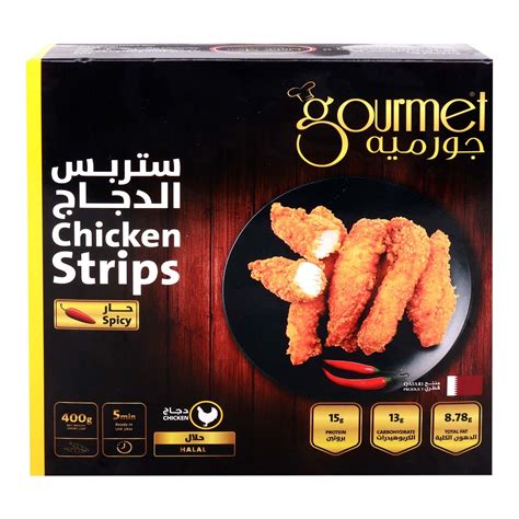 Gourmet Chicken Strips Spicy 400 G Online At Best Price Lulu Qatar