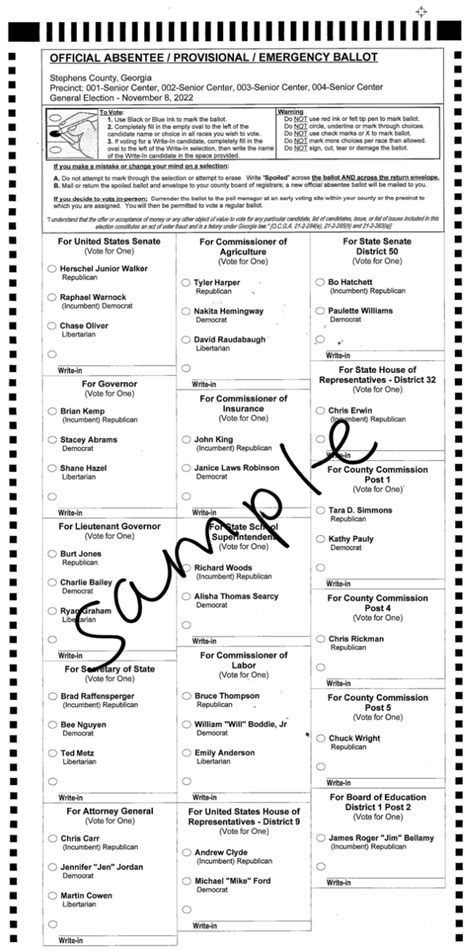 Sample Ballot Available For November 8th Election Wneg