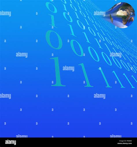 Planet Earth And Binary Code Background Stock Photo Alamy