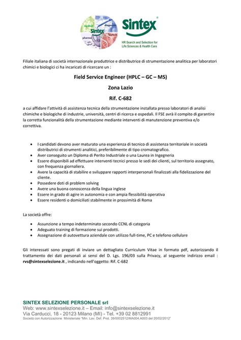 Field Service Engineer Hplc Gc Ms Pdf