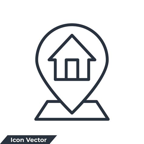 Address Icon Logo Vector Illustration Map Pointer House Symbol