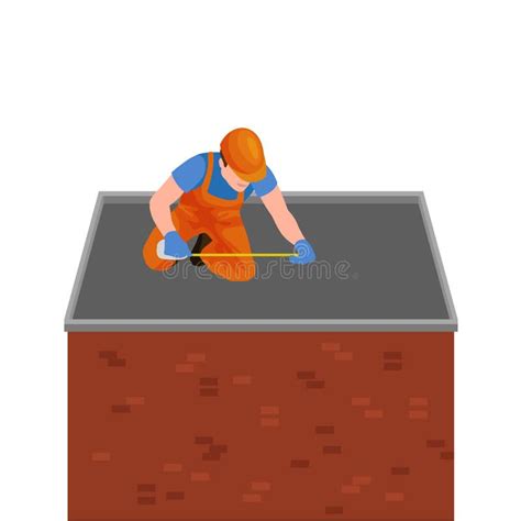 顶房顶建筑工人修理家，修造结构定象屋顶瓦片房子用辛苦设备，盖屋顶的人人与 向量例证 插画 包括有 户外 安装 91400133