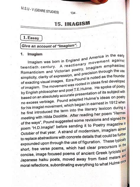 Imagism Pdf