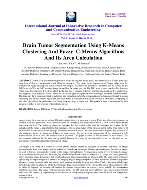 Pdf Segmentation Strategy Of Pet Brain Tumor Image Dipanjan Moitra