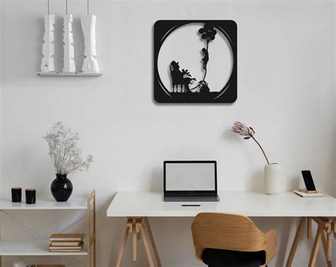 Banksy Flying Balloon Girl Metal Wall Art Street Graffiti Moody