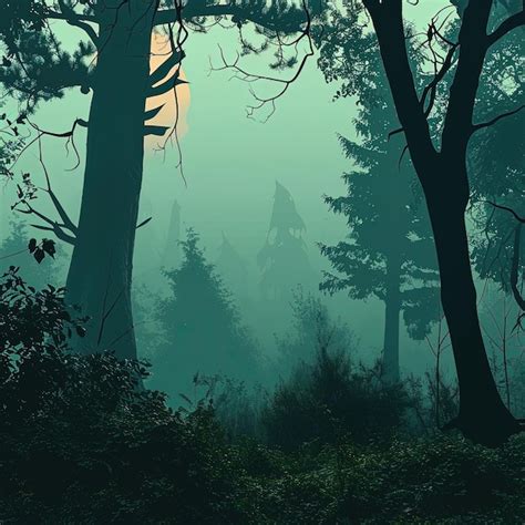 Premium Photo Deep Forest Background Dusk Foggy Screen Gravity Falls Styled Flat Vector
