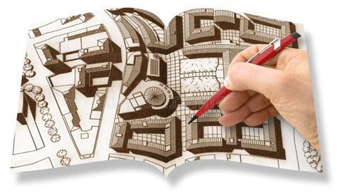 Planning Van Een Nieuwe Stedenbouwkundige Bouwkundige Tekening Met Een