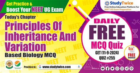 Neet Principles Of Inheritance And Variation Mcq Daily Quiz