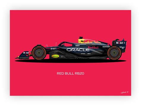 F1 Red Bull Rb20 Verstappen Max Car 2024 Vector Illustration Style