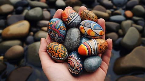 Background Of Colorful Beach Pebbles Of Different Shape And Size Neural Network Ai Generated