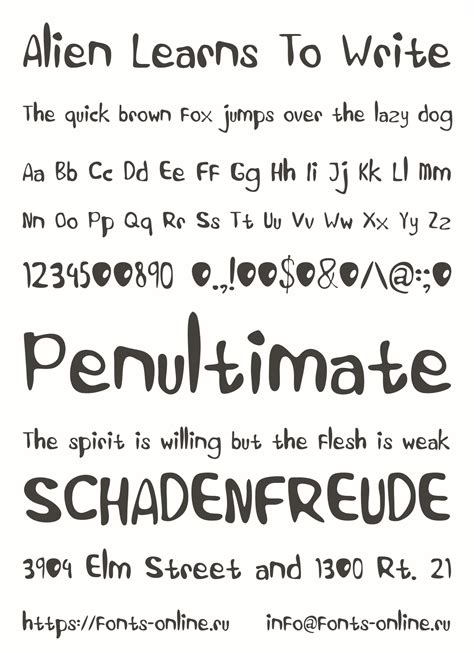 Alien Learns To Write Font