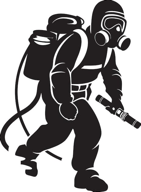 Fume Warrior Vector Logo Symbol Infestation Investigator Fumigating Man