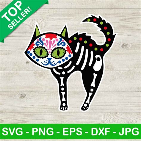 Skull Cat Halloween Svg Skeleton Cat Svg Halloween Cat Svg