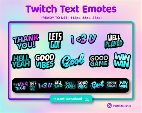 Texte Twitch Twitch Texte Emotes Sous Badges Badges Etsy