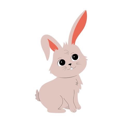 Sitting Cartoon Rabbit Isolated On White Background 25786695 Vector Art