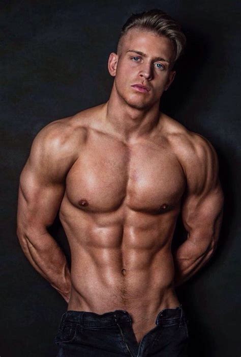 Shirtless Muscular Male Ripped Blond Jock Physique Fl