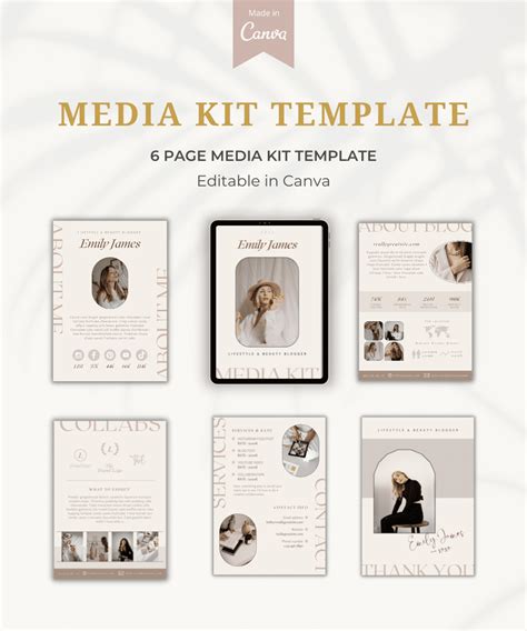 Media Kit Canva Template Emily The Charming Chic