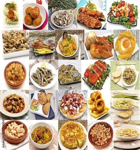 Mural De Platos Típicos Españoles Foto De Stock Adobe Stock