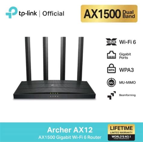 Tp Link Archer Ax12 ใหม่ เราเตอร์ไวไฟ6 Ax1500 Gigabit Wi Fi 6 Router