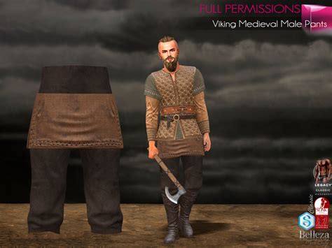 Second Life Marketplace Full Perm Viking Medieval Male Pants For