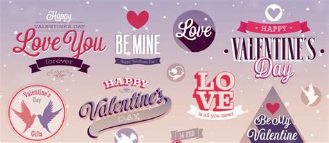 romantic valentine s ui elements vector set free vector download