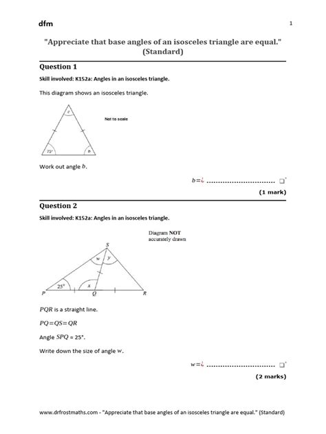 Isosceles Triangle Angle Problems Pdf
