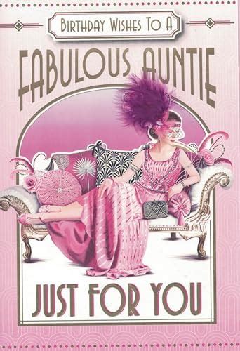 Large Art Deco Birthday Card Flapper Lady 10 X 7 Inches Oe Amazon