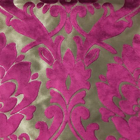 Nottingham Damask Pattern Burnout Velvet Upholstery Fabric Designer