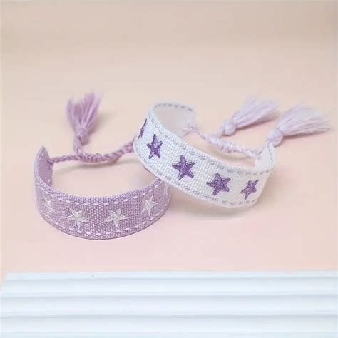 별 자수와 프린지 디테일이 있는 보헤미안 스타일의 땋은 팔찌 수제로 짠 팔찌들 남녀 공용 액세서리 예술품and공예품and봉제 용품 Temu