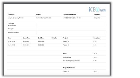 Client Project Time Report Icehrm