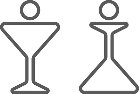벡터 남자와 여자 라인 아이콘입니다 레스토랑이 나 카페에 대 한 남성과 여성의 아이콘입니다 개념에 대한 스톡 벡터 아트 및 기타