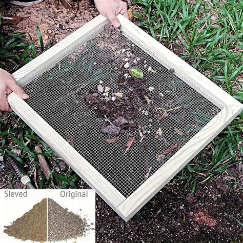 Soil Sifter For Garden Multi Purpose Wood Compost Dirt Sifter Soil