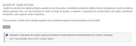 prova discursiva contabilidade financeira e gestão de custos