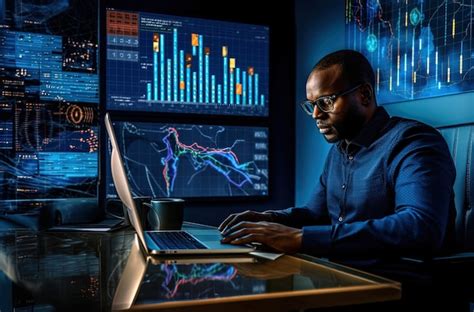 Premium AI Image Business Man Trader Investor Analyst Using Multiples
