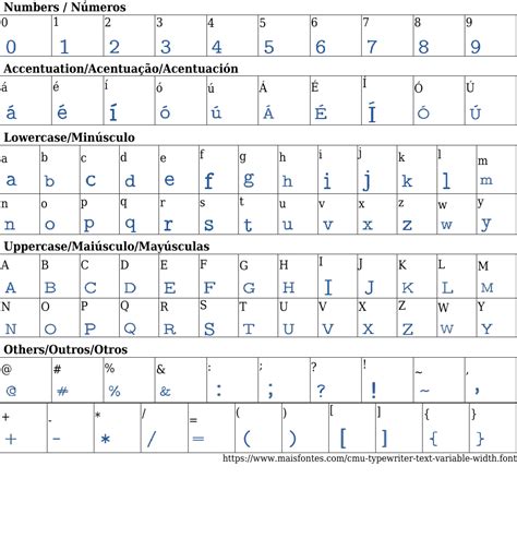 Cmu Typewriter Text Variable Width Free Font Download Maisfontes