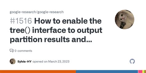 How To Enable The Tree Interface To Output Partition Results And