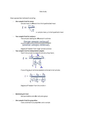 Stat Cheat Sheet 1 SECTION 1 Variable Any Characteristic Recorded