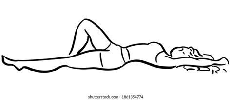 Line Drawing Sexual Womans Silhouette Stock Vector Royalty Free 1861354771