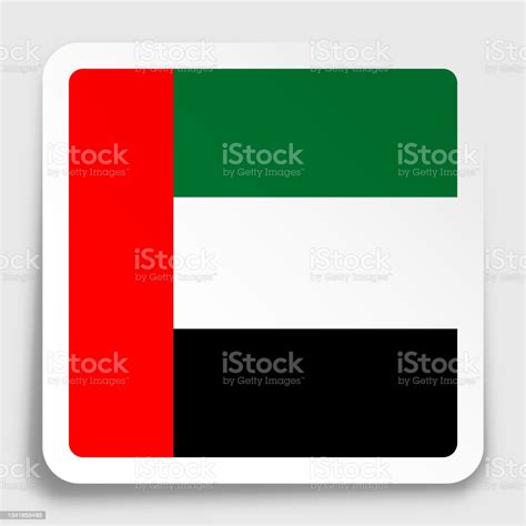 그림자가 있는 종이 광장 스티커에 아랍 에미리트 국기 아이콘 모바일 응용 프로그램 또는 웹용 버튼입니다 벡터 12월에 대한 스톡 벡터 아트 및 기타 이미지 Istock