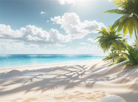 Premium Ai Image Tropical Serenity Summer Landscape With Sea Sand And